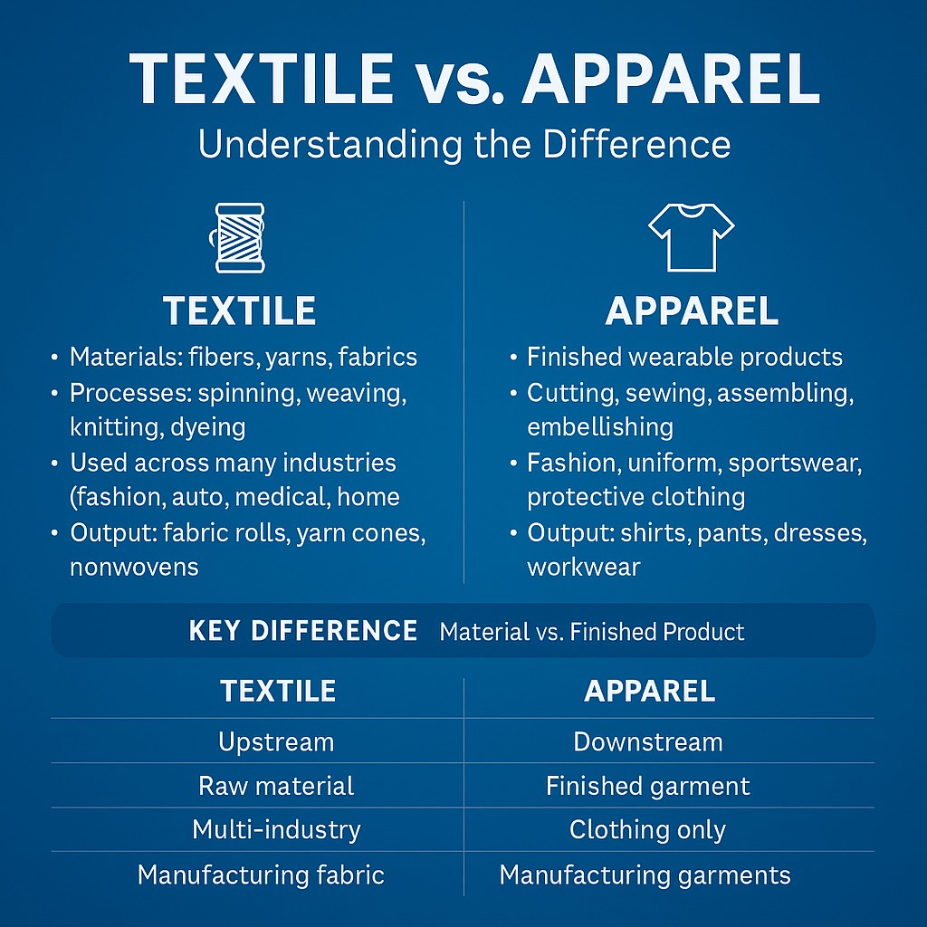 Apparel and Textile (Differences, Background, Examples)